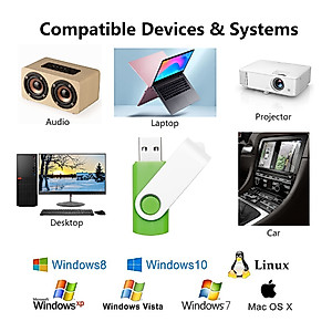 512MB 10 Pack Black USB Flash Drives USB 2.0 Swivel Design Flash Drive for Data Storage Wholesale Thumb Drive Jump Drive Pen Drive Bulk Memory Stick Zip Drives (10 Pack Black, 512MB)