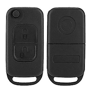 Suuonee Key Fob Case, 2 Button Remote Flip Key Fob Case Shell Cover Fit For SLK Class E113 ACES W168