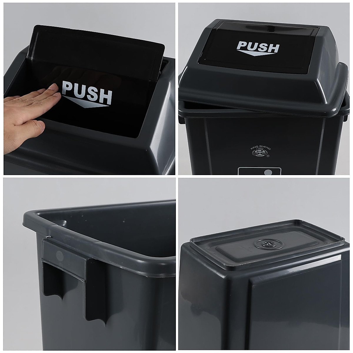 Kiddream 4 Packs 5 Gallons Swing Lid Garbage Can, Plastic Trash Can