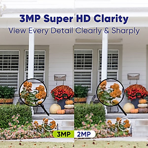 SANNCE 8CH 4K PoE Home Security Camera System, 4pcs Wired 3MP Outdoor PoE Cameras, 3MP 8-Channel NVR Security System with 1TB HDD for 24/7 Recording, Smart Playback, Instant Email Alert with Images