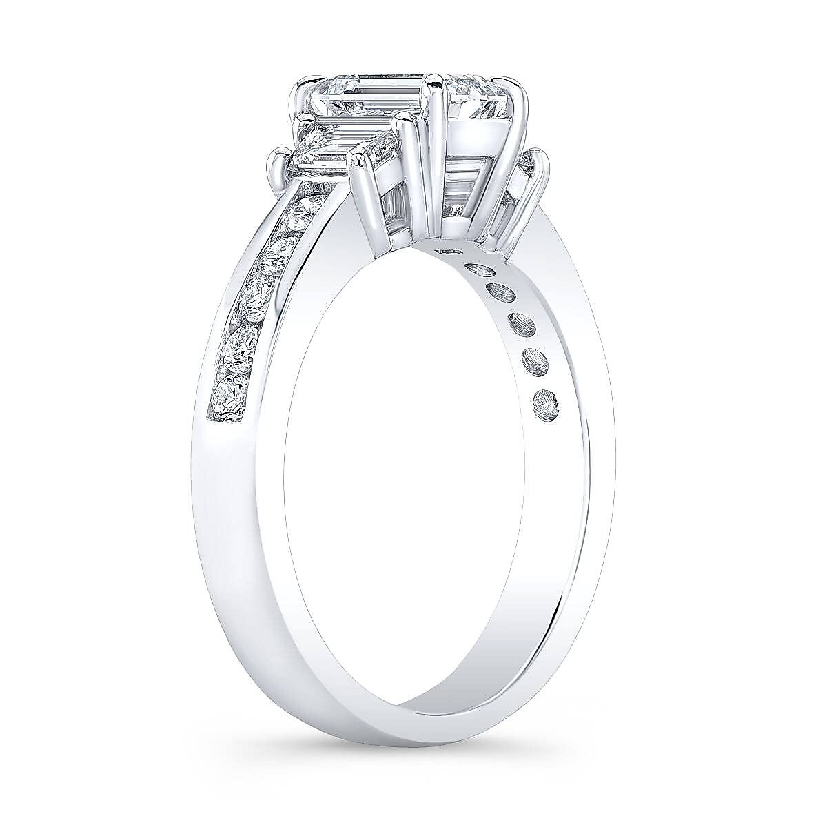 1.5 Carat (ctw) Emerald Cut Wedding Ring Set for Women White Gold Moissanite Bridal Sets Wedding Rings Platinum Plated Silver Engagement Ring Set Anniversary Promise Rings for Her(size 4.5)