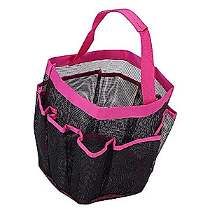 Portable Shower Caddy Bag, Quickly Dry Hanging Bathroom Spa Gym Camp Tote with 8 Mesh Storage Pockets for Toiletries, Shampoo, Conditioner, Soap