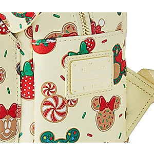 Loungefly Disney Christmas Mickey and Minnie Cookie Headband and Double Strap Shoulder Bag Gift Set, White, Standard