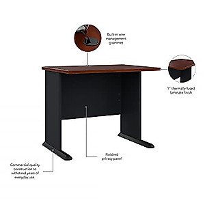 Bush Business Furniture Series A 36W Desk in Hansen Cherry and Galaxy,Black and Brown