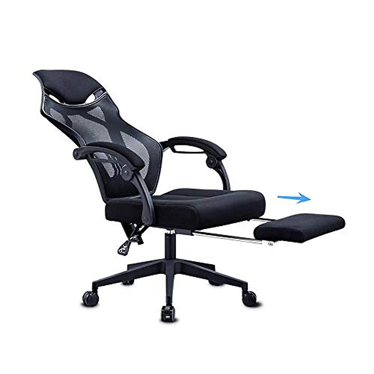 ZHAOLEI Ergonomic Office Chair, High-Back Swivel Mesh Chair, with Footrest, Height Adjustable Seat, Breathable Mesh Back