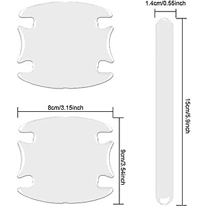 ND 8 PCS Car Door Handle Protector Anti-Collision Sticker Universal Car Door Handle Sticker Car Anti Scratch Door Handle Sticker Paint Anti Scratch Provides Car Door Scratch Protection - Transparent