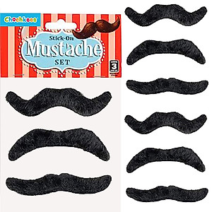 Chochkees Mustache Set, Pretend Play, Dress-Up Costume (6-Pack (Total of 18))