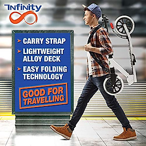 SereneLife Foldable Kick Scooter - Stand Kick Scooter for Teens and Adults with Rubber Grip at Tip, Alloy Deck, Adjustable T-Bar Handlebar Height, Smooth Gliding Wheels, Easy Maneuvering