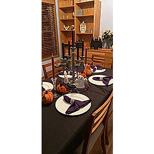 PLOYMONO Purple Heavy Duty Cloth Napkins - 17 x 17 Inch Solid Washable Polyester Dinner Napkins - Set of 8 Napkins with Hemmed Edges - Great for Weddings, Parties, Banquets Dinner & More