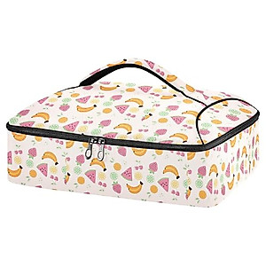 Kcldeci Insulated Thermal Food Carrier Insulated Casserole Carrier for Hot or Cold Food,Fruit Collection Insulated Tote Bag for Potluck Cookouts Parties Picnic,Lasagna Lugger