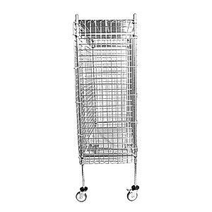 Omega 24" Deep x 48" Wide x 69" High Mobile Chrome Security Cage with 4 Interior Shelves