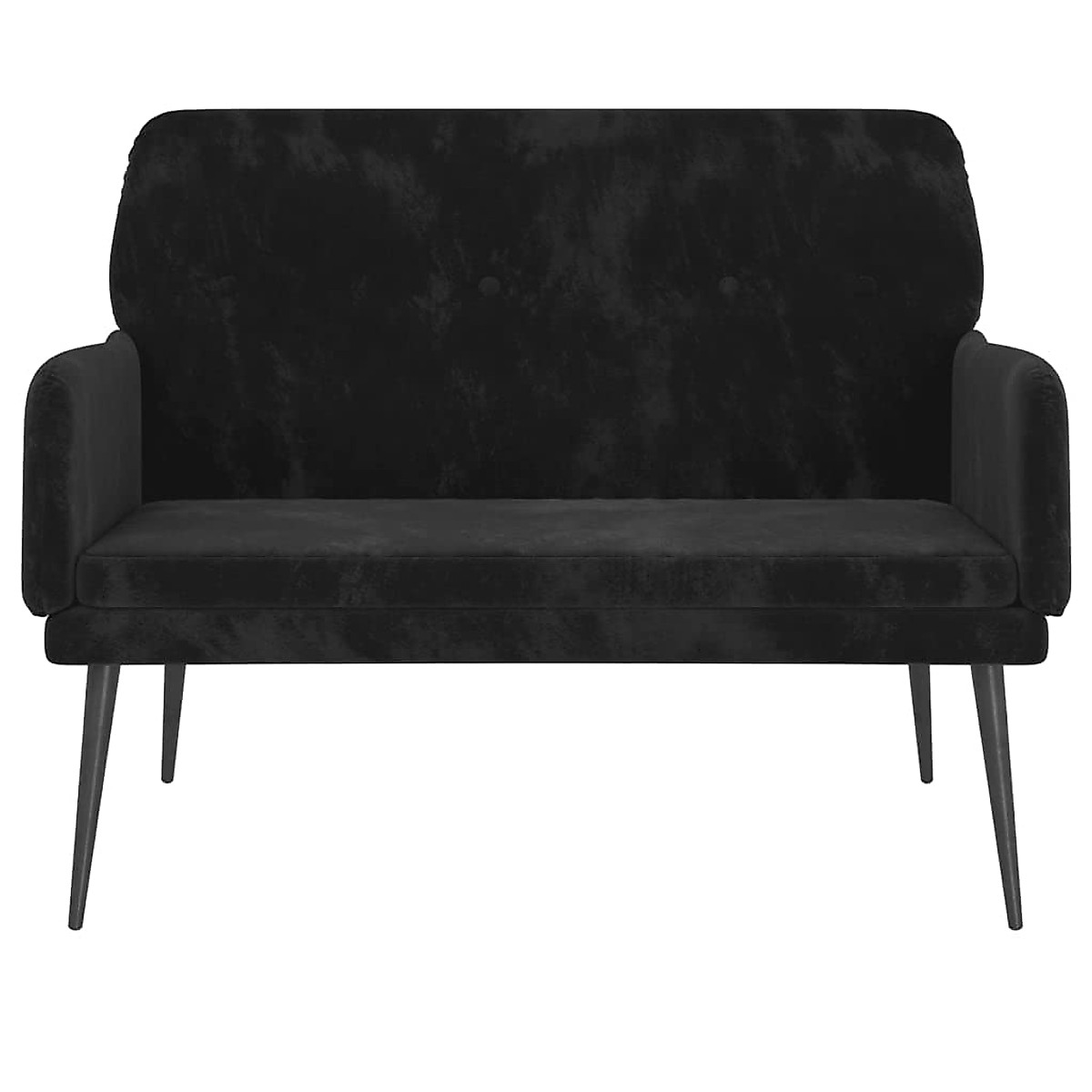 vidaXL Loveseat, Accent Velvet Upholstered Loveseat with Armrests, Modern Couch Bench for Dining Room Living Room Bedroom, Black Velvet