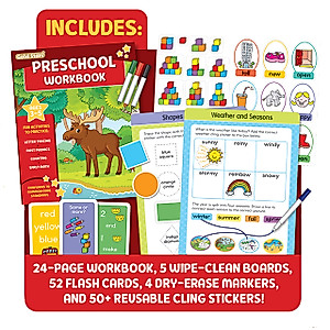 Parragon Preschool Big Activity Box Ages 3-5 Learning Toy: Learn to Write, Letter & Number Tracing, Math, & More. Box with Wipe Clean Boards, Workbook, Flash Cards, Reusable Stickers & More