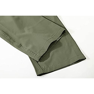 BASUDAM Men's Athletic Pants Thin Lightweight Quick Dry Zipper Pockets Outdoor Sports Pants for Running Jogging Hiking Army Green L