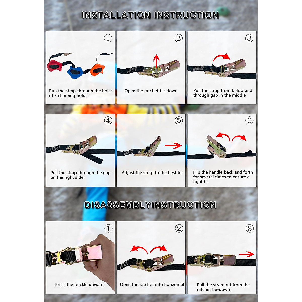 KINSPORY 16PC Tree Climbing Holds and 6pc Tree Ratchet Straps Climber Kit, Oversized Pig Nose Climb Rock Holds Kit for Outdoor Ninja Warrior Obstacle Course Training