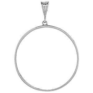 Sterling Silver Silver Eagle Bezel 41 mm Coins Prong Back Square Edge 1 oz Coin NOT Included