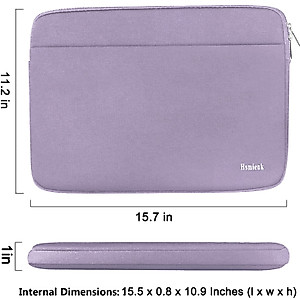 15.6 inch Laptop Sleeve Case, Shockproof Protective Notebook Case with Accessory Pocket, Briefcase Carrying Laptop Sleeve for 15.6" HP, ASUS, Dell, Lenovo, Acer -Lilac Colour