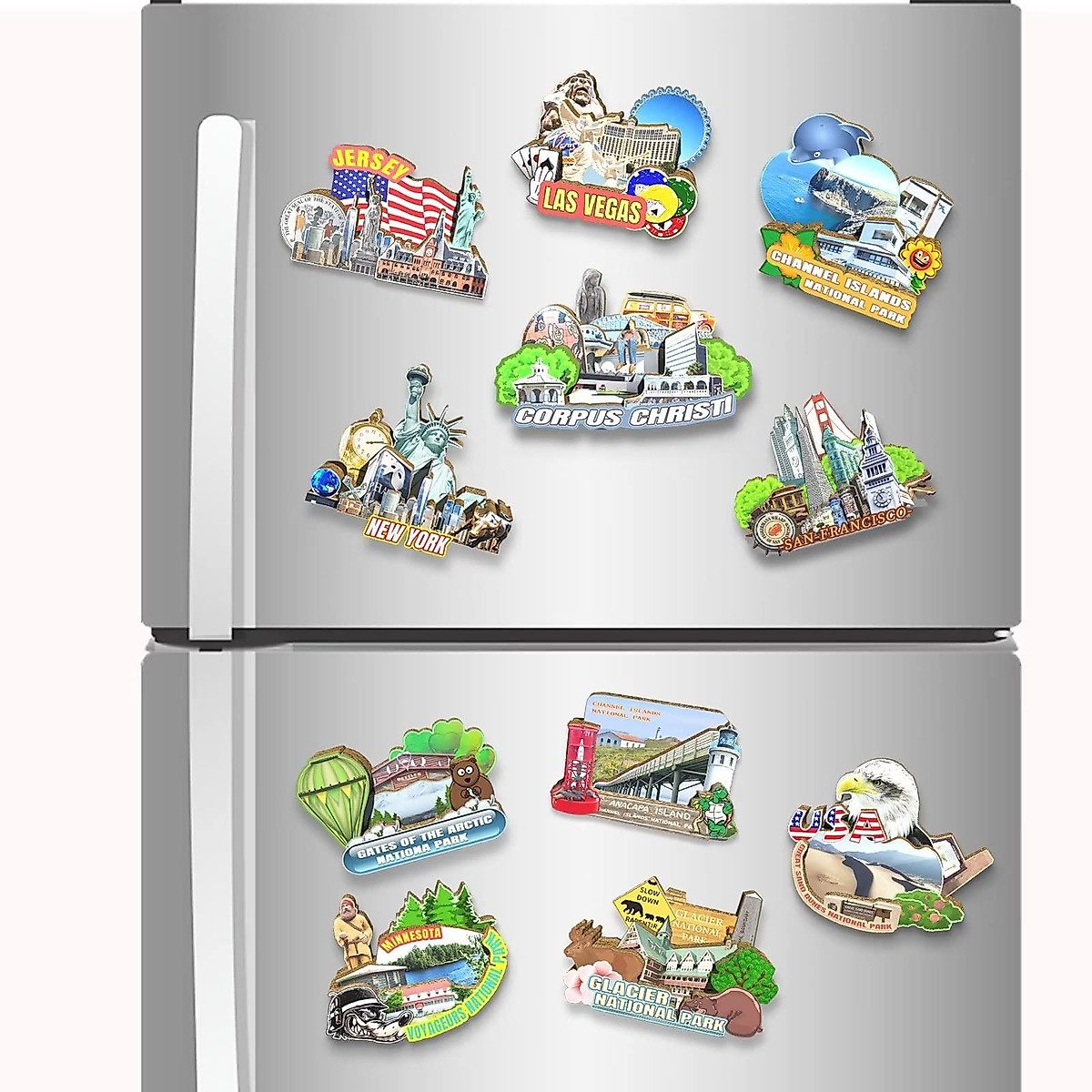USA Corpus Christi Magnet Fridge Magnet Wooden 3D Landmarks Travel Collectible Souvenirs Decoration Handmade
