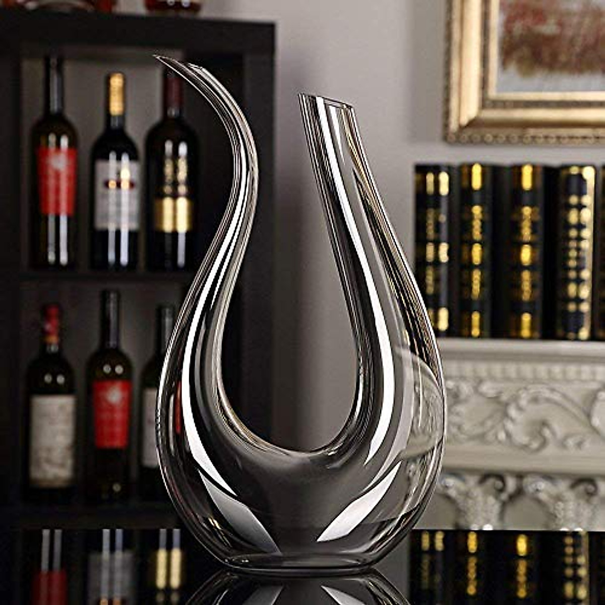 VASFFG Wine Decanter,U-shaped design can provide powerful ventilation effect. Use lead-free crystal glass, hand-blown red wine Decanter/carafe