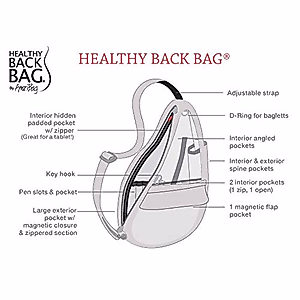 AmeriBag Classic Healthy Back Bag Tote Distressed Nylon Extra Small (Stormy Grey)