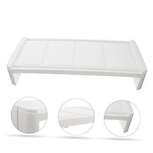 HEALEEP 1Pc Desktop Computer Bracket Computer Monitor Riser Computer Desk Riser Monitor Stand Riser Computer Screen Holder Shelf Bracket Table Storage Rack pp Neck Guard Product White