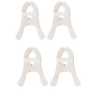 Sarah's Silks 4 Pack of Wooden Play Clips for Kids | Montessori and Waldorf Toys for Fort Building, Imaginative, and Pretend Play Maple