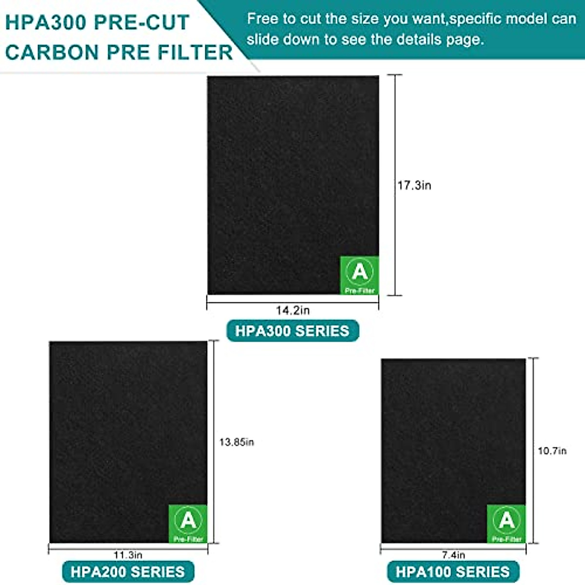 MIFLUS HPA300 HEPA R Filters and Activated Carbon Pre-Filters（6R+8A）Compatible for Honey-well Air Puri fier
