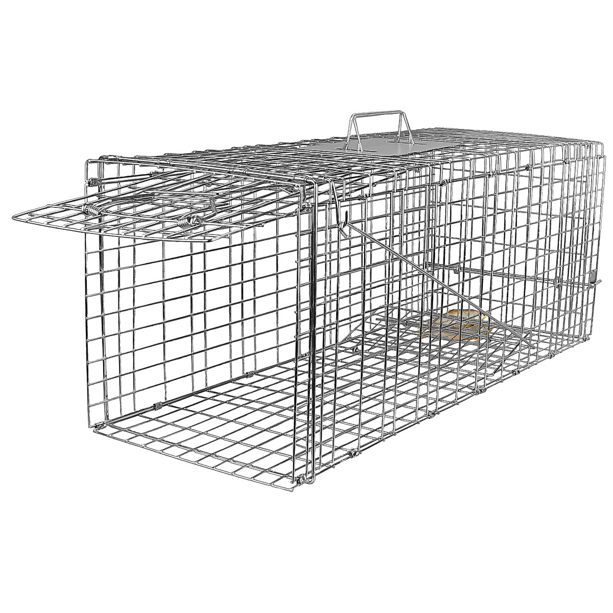ECOOOL Large Live Animal Trap Cage 30""x11""x12"" Collapsible Heavy Duty Humane Live Animal Trap for Raccoons,Squirrel,Cats,Gopher,Beavers,Chipmunk,Groundhogs,Shunks,Easy to Catch and Release, Silver