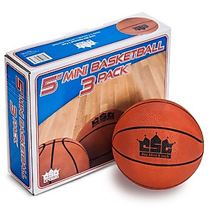 Crown Sporting Goods Mini Basketball with Needle and Inflation Pump (Set of 3), 5-Inch