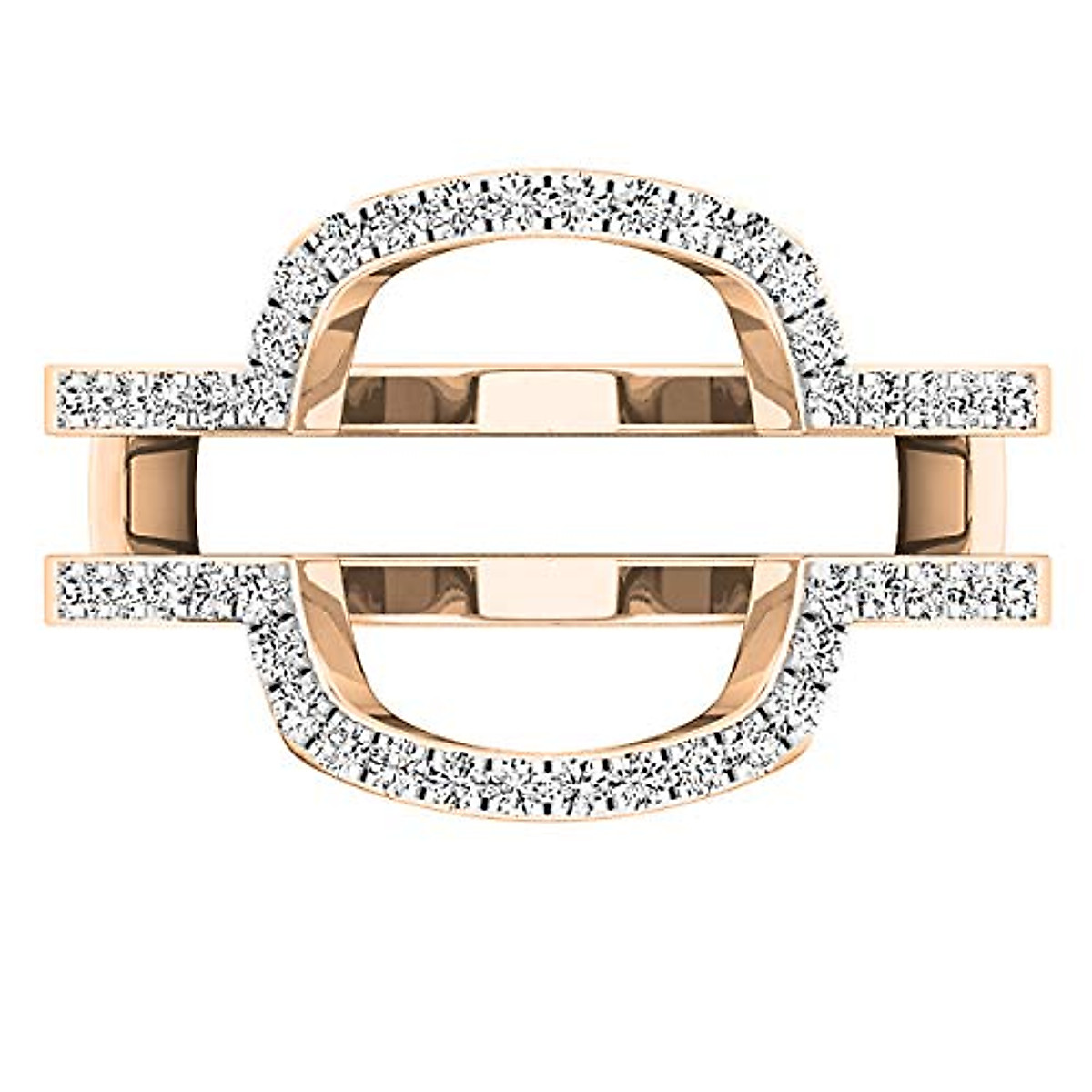 Dazzlingrock Collection 0.25 Carat (ctw) 14K Round Diamond Ladies Wedding Band Double Ring 1/4 CT, Rose Gold, Size 8