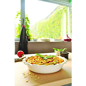 Emile Henry Made In France 9 Inch Pie Dish, White