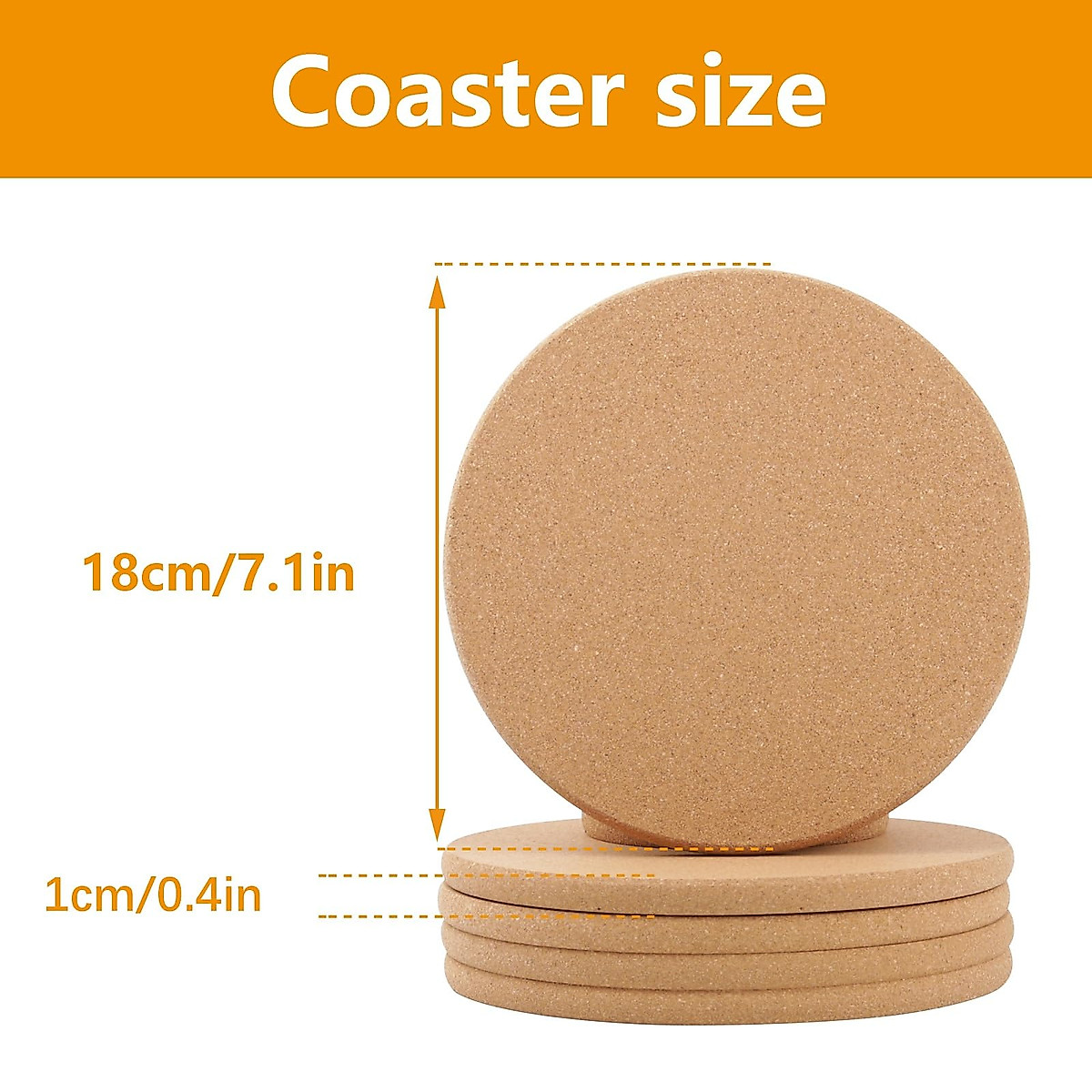 5 PCS High Density Thick Cork Trivet, Round 7.1inches Cork Plant Coasters for Kitchen Hot Dishes and Hot Pots,Resistant Hot Pads for Table Countertop