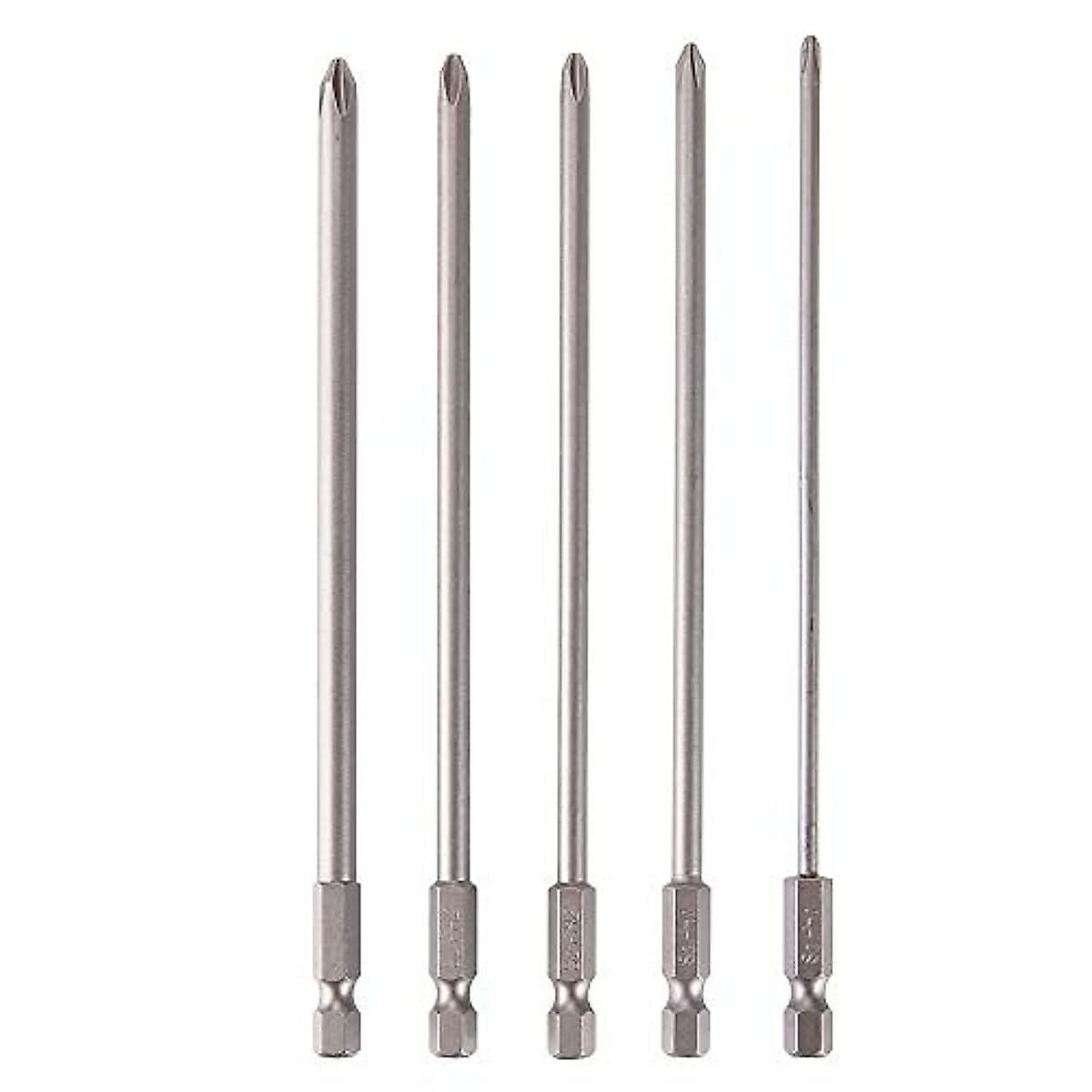 JUN-STORE SENMIAO-TH 5Pcs/Set Shank 1/4" S2 Steel Drill Bit Set 150mm Long Magnetic Hex Cross Head Screwdriver Screw Driver #246979