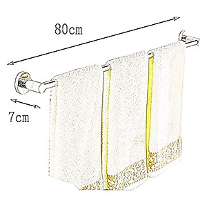 Towel BAR Rack Towel Shelfs,Bathroom Brass Towel Bar/Polished Chrome Mirror Surface/Bathroom Kitchen Towel Rack/Wall Hanging/Single Rod/Multi Size Optional/40Cm (Size : 80Cm)