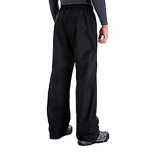 clothin Men's Waterproof Rain Pants Elastic Waist Drawstring Insulated Ski Pants with Zipper Pockets (black L)