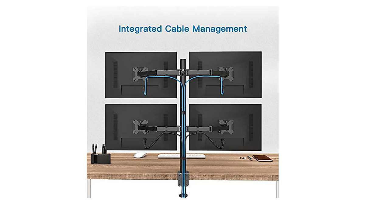 HUANUO Quad Monitor Stand - Fully Adjustable 4 Screens