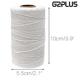 Cotton Bakers Twine,328 Feet 2MM Natural White Cotton String for Crafts,Gift Wrapping Twine,Arts & Crafts, Home Decor, Gift Packaging(White)