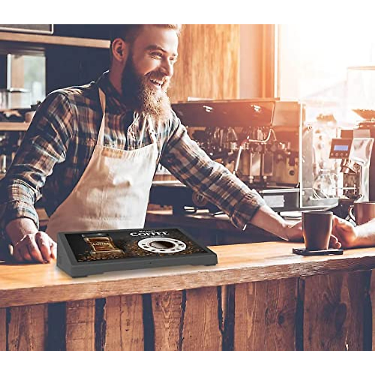 WISEPOCH Android POS System 8" All-in-One Desktop with Android 11, 4GB RAM, 64GB ROM, Desktop Advertising Display, Self-Ordering Kiosk, Cash Register (Black)