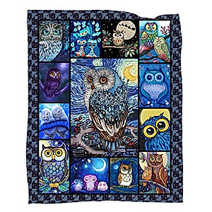 Owl Gifts for Women, Owl Blanket 50''x60'', Owl Decor, Owl Receiving Blankets Birthday Christmas Owl Lover Gifts Soft Cozy Flannel Throw Blanket for Couch Sofa All Season Owl Blankets for Girls