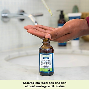 Sky Organics Men's Organic Softening Beard Oil for Face, USDA Certified Organic to Nourish, Condition & Soften, 2 fl. Oz