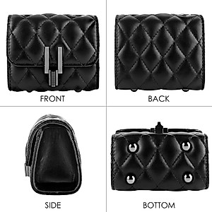Mini Purse Clutch for Women, Black Quilted Lattice Mini Cute Crossbody Bag, Trendy Small Shoulder Handbag with Chain Strap