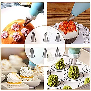 Silicone Baking Mat Macaron Baking Kit, Macaroon Baking Mat Set of 2 Half Sheet Nonstick Baking Mats, 6 Piping Tip, 2 Piping Bag and 2 Tie - Reusable Nonstick Liners for Baking Pans(16.5"x11.6")