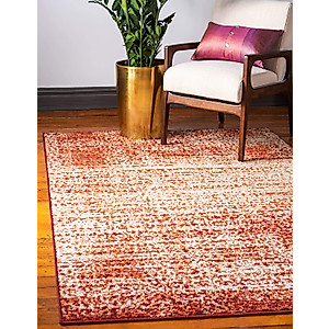Unique Loom Autumn Collection Modern Contemporary Casual Abstract Area Rug (Terracotta/ Beige Rustic, 2 x 3 ft Rectangular)