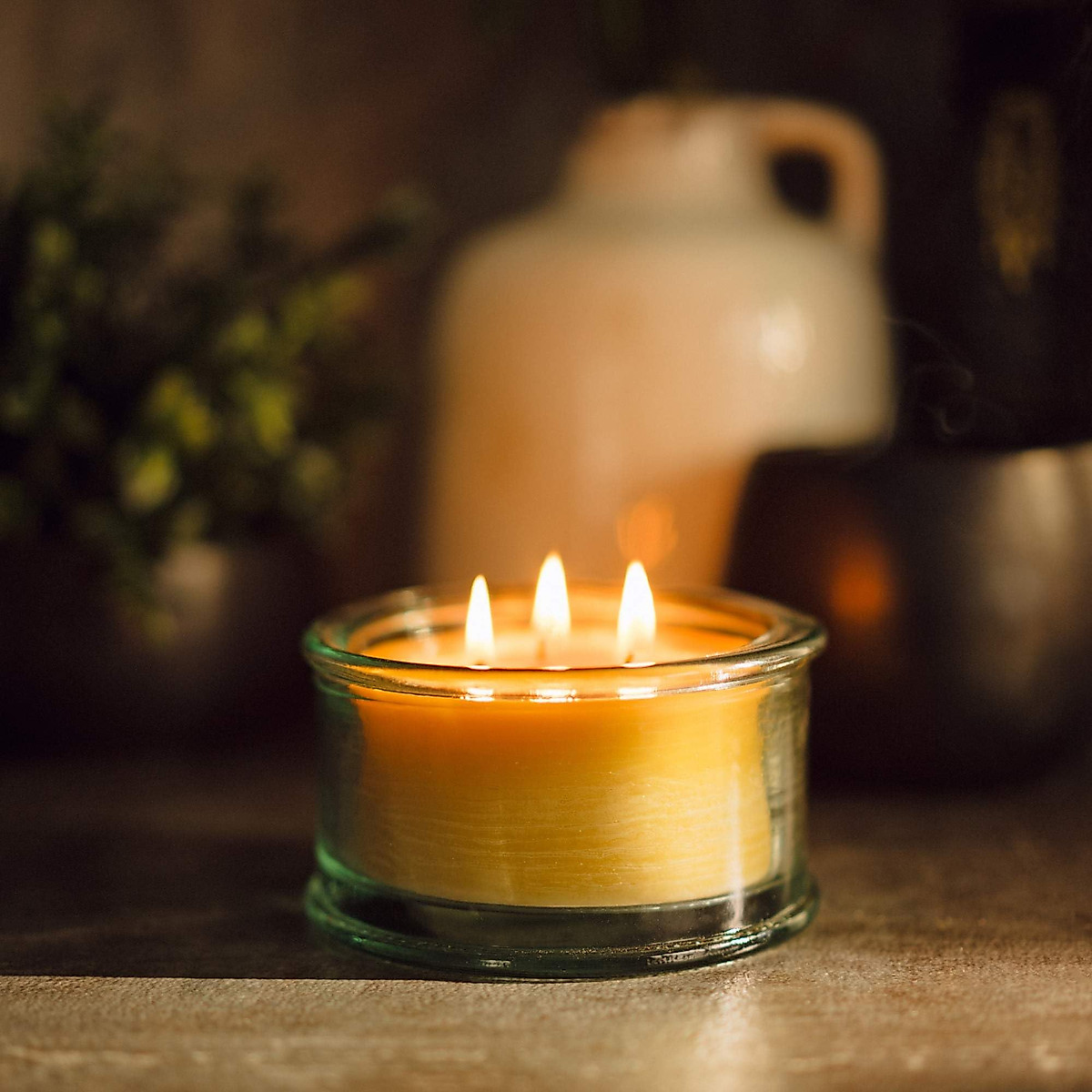 Bluecorn Botanica Beeswax Candle - 3-Wick Scented Candle Made with Pure Beeswax & Vanilla