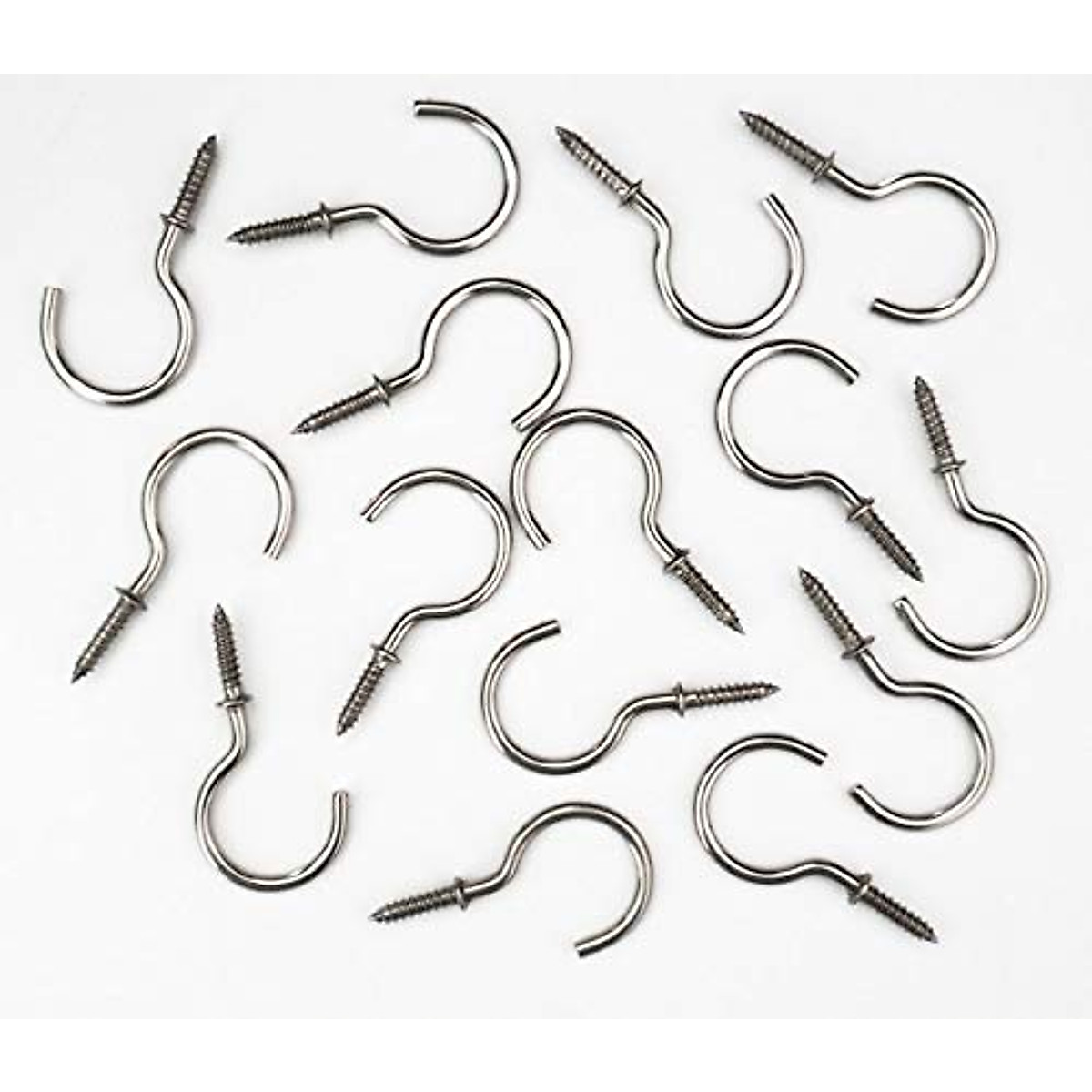 IDEALSV 1-1/4" Screw Ceiling Hooks Stainless Steel Cup Hooks 1-1/4 Inch Screw-in Lights Hooks Plants Hanger Hooks Outdoor and Indoor Hanging (40 Pack)