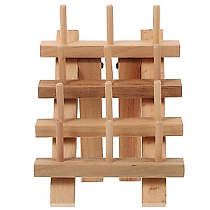 EXCEART 12 Spool/Cone Wooden Thread Rack Wooden Folding Thread Holder Organizer Sewing Embroidery Thread Rack for Sewing Embroidery Quilting Craft