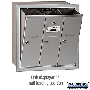 Salsbury Industries 3503ARU Recessed Mounted Vertical Mailbox with 3 Doors and USPS Access, Aluminum
