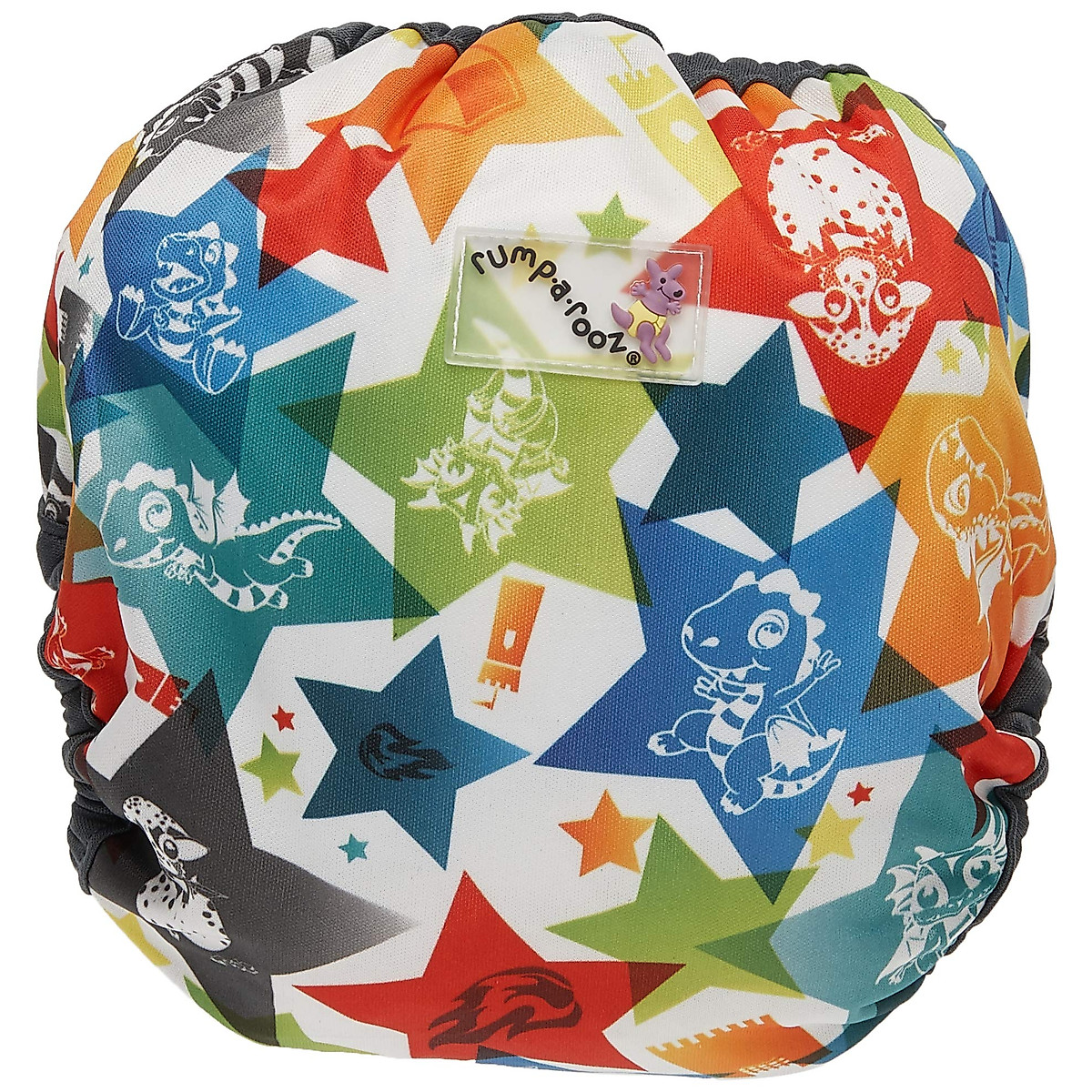 Kanga Care Rumparooz Double Leg Gusset Reusable Cloth Diaper Cover Newborn Snap | Dragons Fly - Castle 4-15 lbs