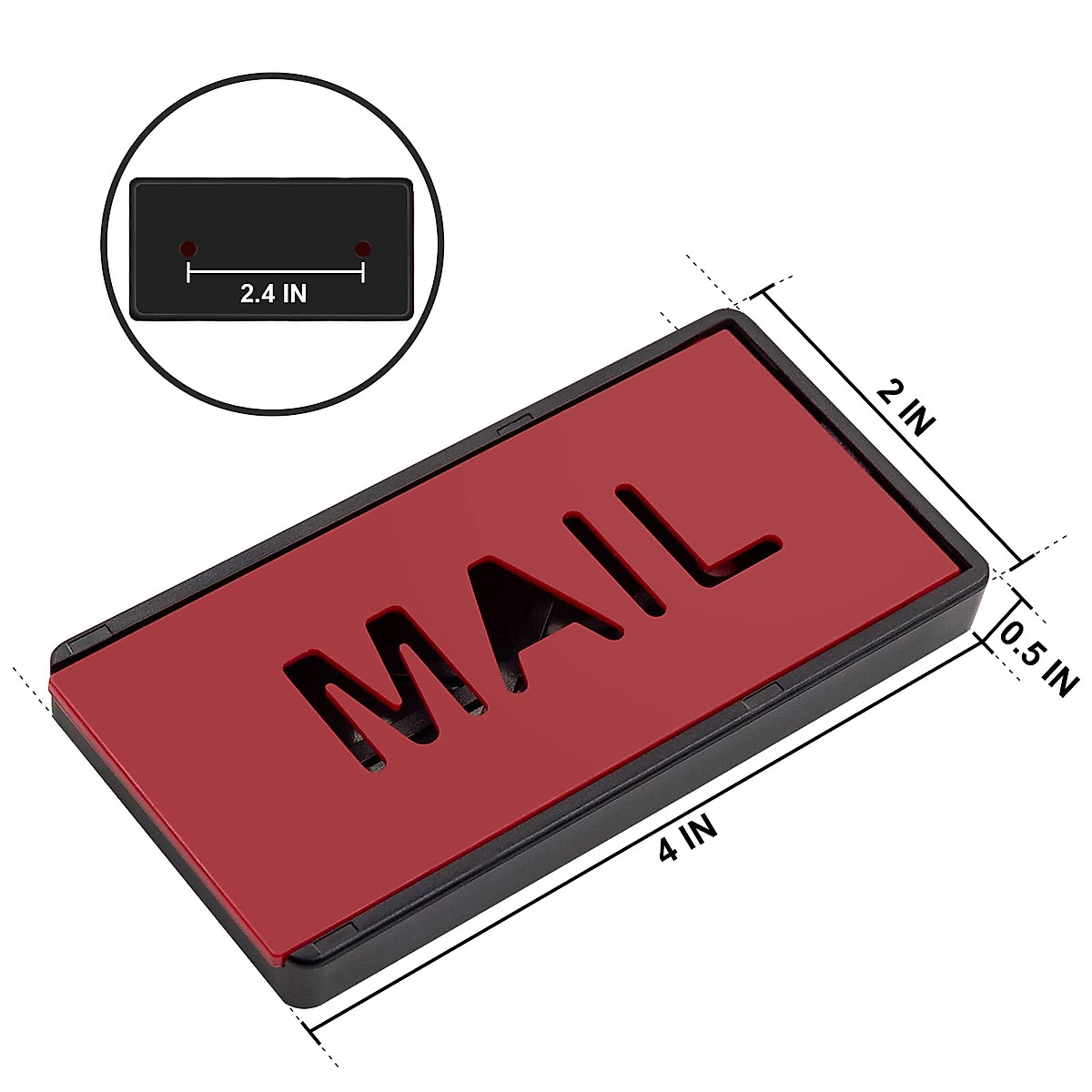 superbobi Mailbox Flag Front Mount Brick Stone Mailbox Stylish Replacement 4" x 2" x 0.5" (Black)
