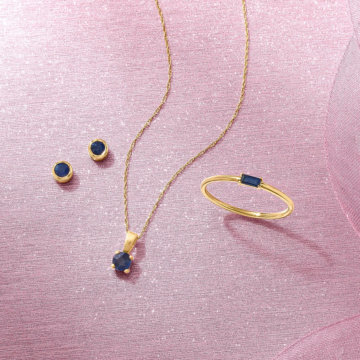 RS Pure by Ross-Simons Sapphire-Accented Ring in 14kt Yellow Gold. Size 7